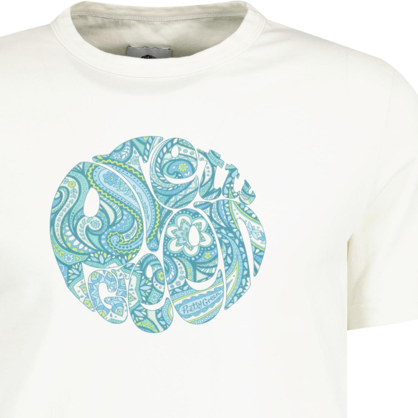 Itchycoo Pretty Green '60s Paisley Logo Tee in Stone