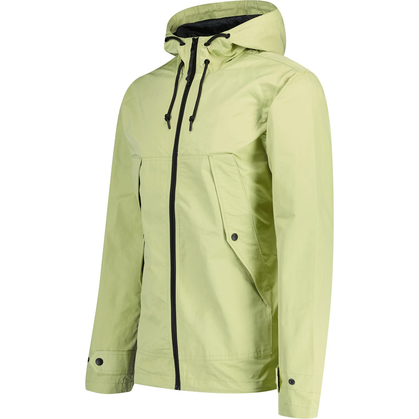 PRETTY GREEN Mod Nylon Short Hooded Parka Jacket Green