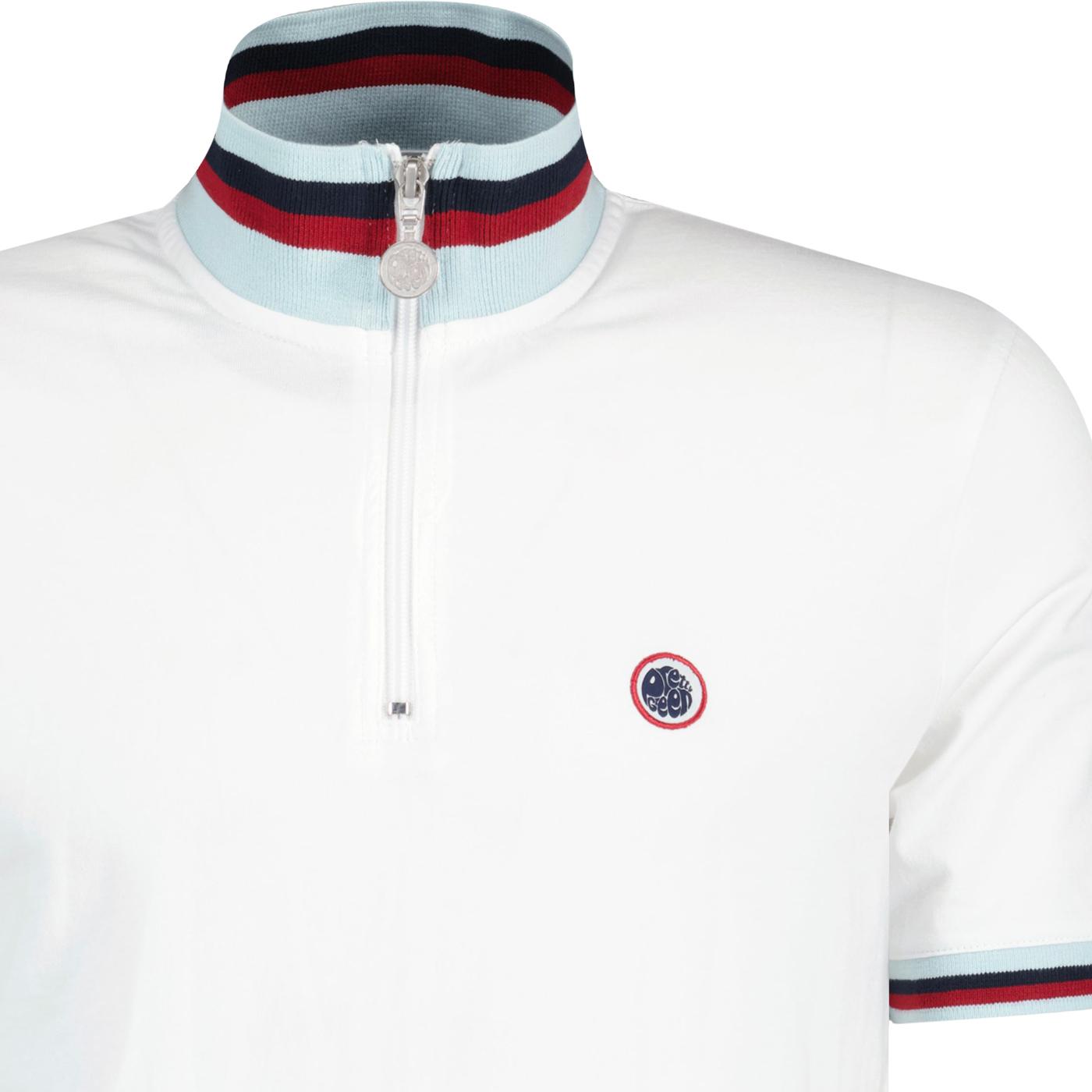 Tilby Pretty Green Retro Mod Cycling Top in White