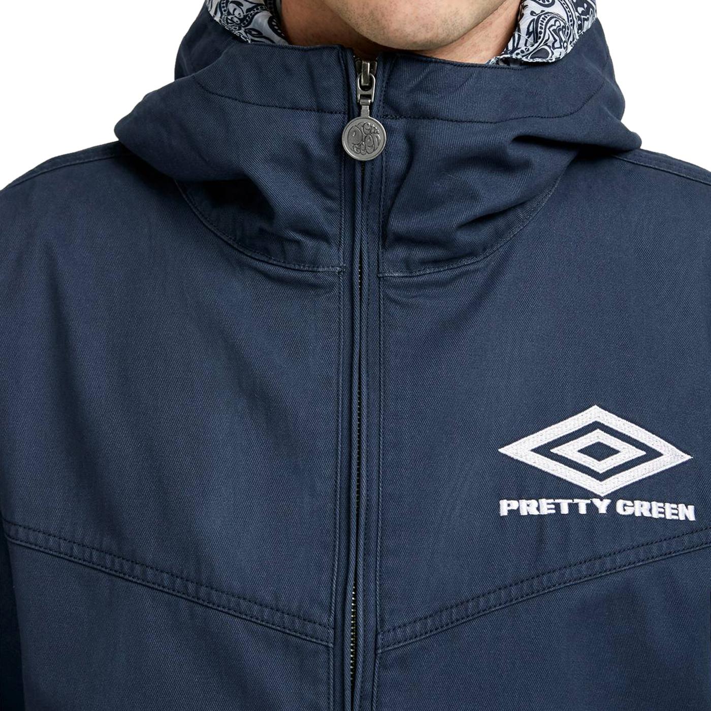 PRETTY GREEN X UMBRO Retro Cotton Zip Up Hood Jacket