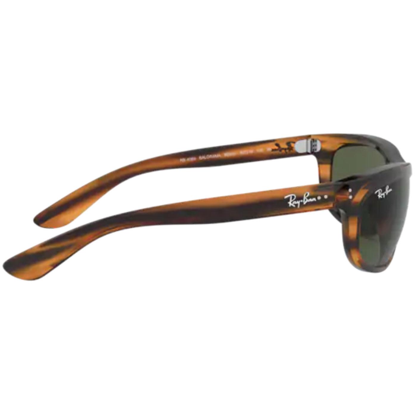 RAY-BAN Balorama Retro Wrap Round Sunglasses Red Havana