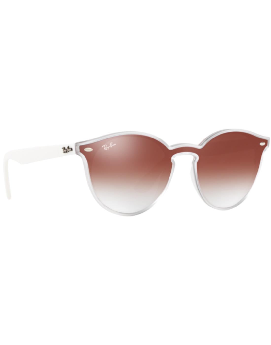 RAY-BAN Blaze Clubround Mirror Round Sunglasses in Red