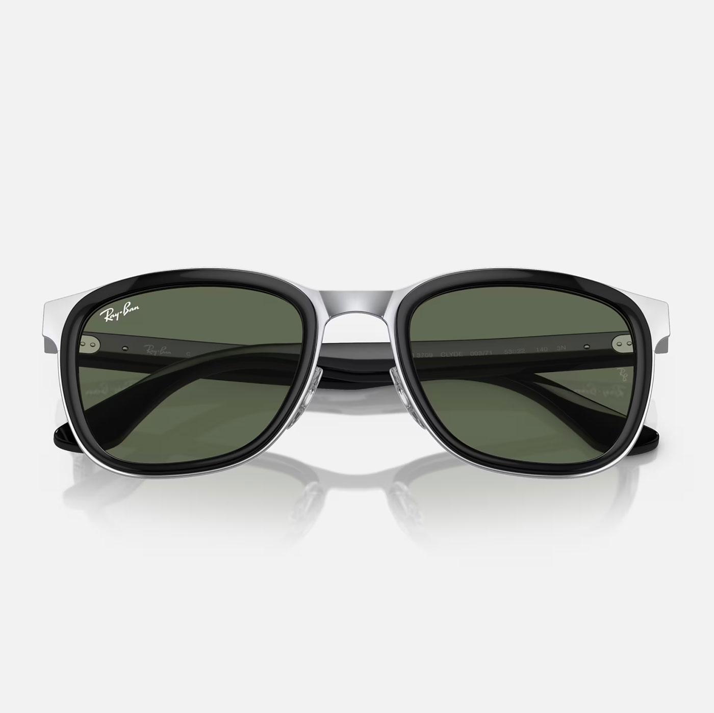 RAY-BAN Clyde Retro 60s Metal Sunglasses in Black on Silver
