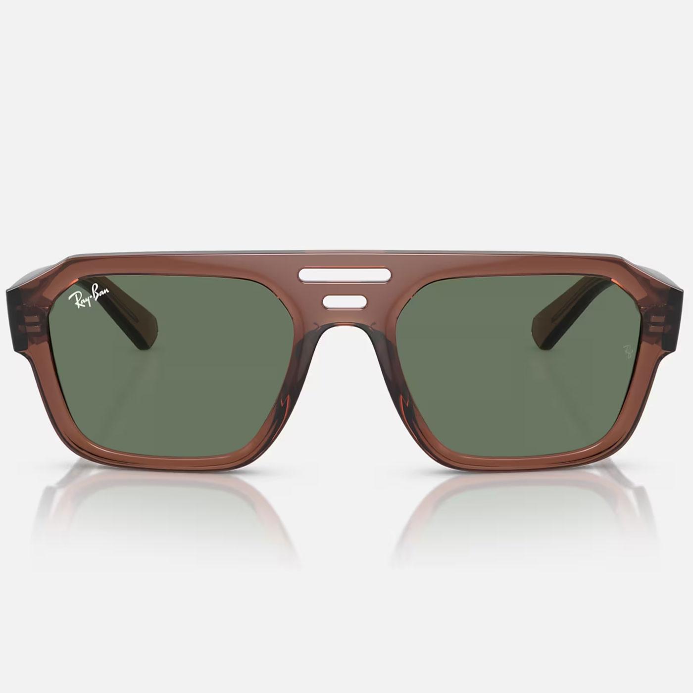 Ray-Ban Corrigan Bio-Based Retro Navigator Sunglasses Brown