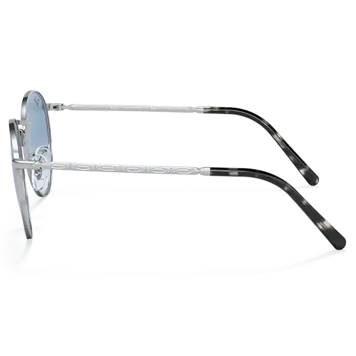 RAY-BAN New Round Retro 60s Retro Sunglasses in Silver/Blue