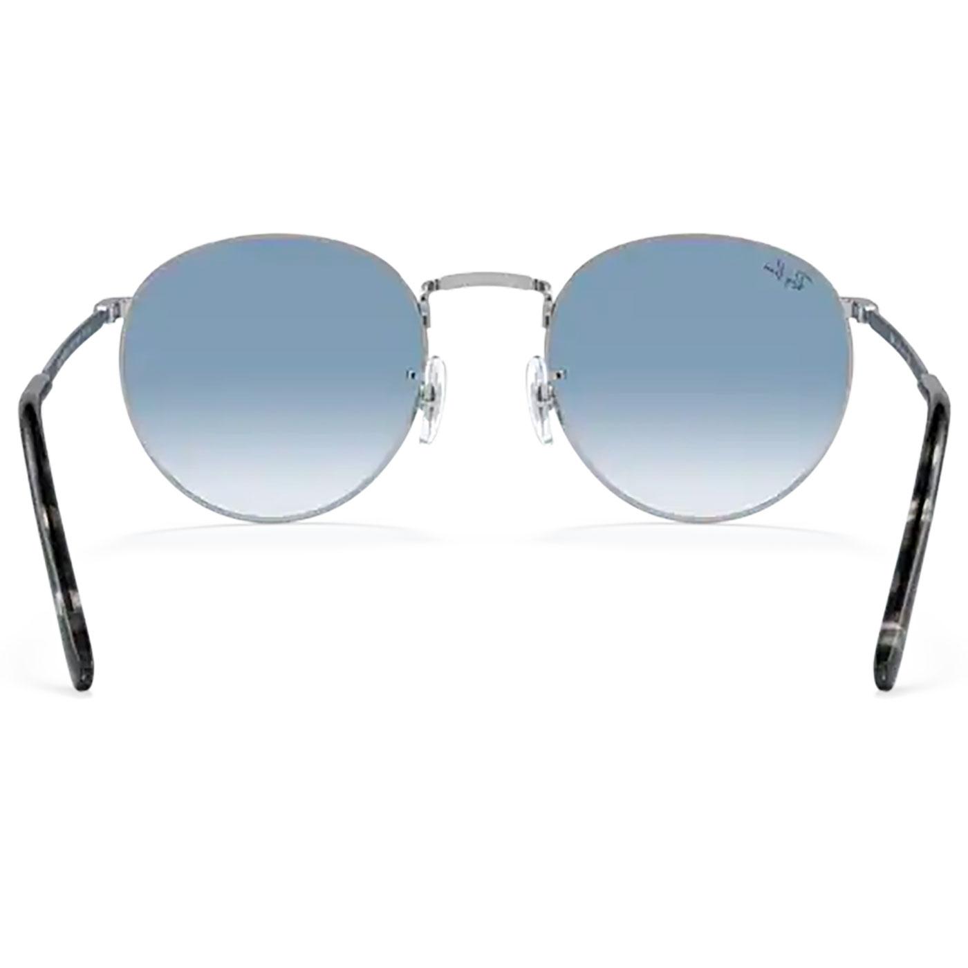 RAY-BAN New Round Retro 60s Retro Sunglasses in Silver/Blue