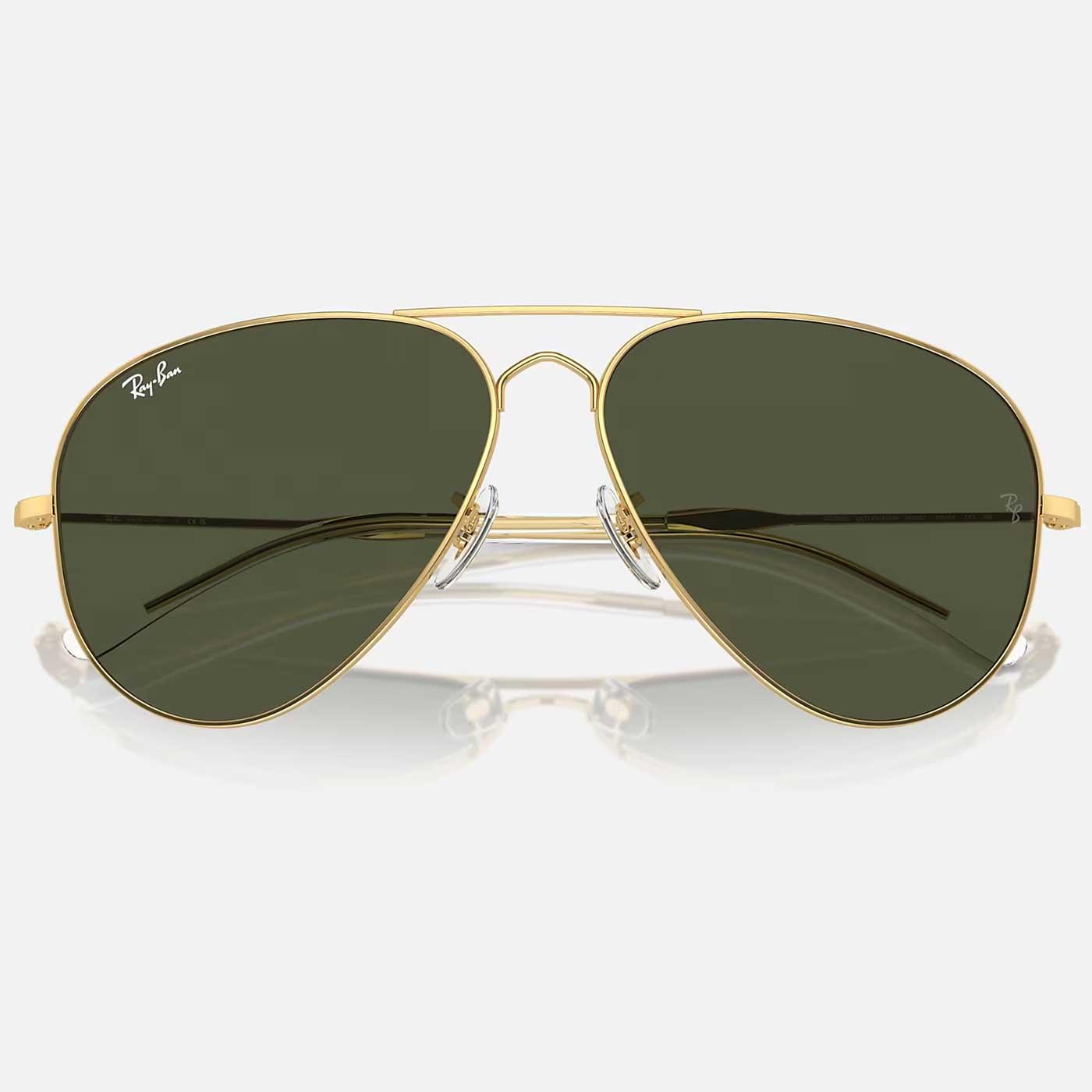Ray-Ban Retro Old Aviator Sunglasses Arista Gold with Green
