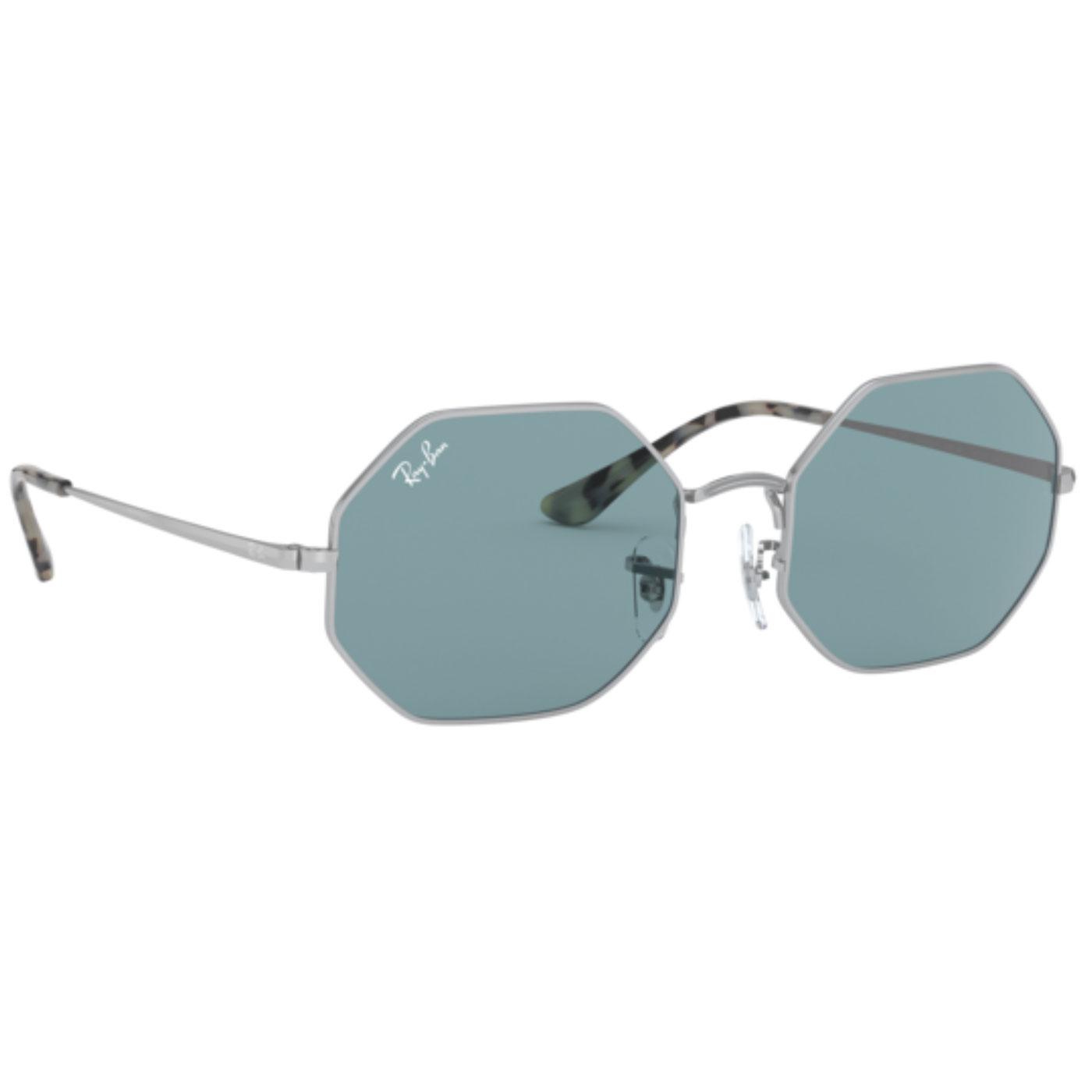 RAY-BAN RB1972 Retro 70s Octagon Sunglasses in Silver/Blue