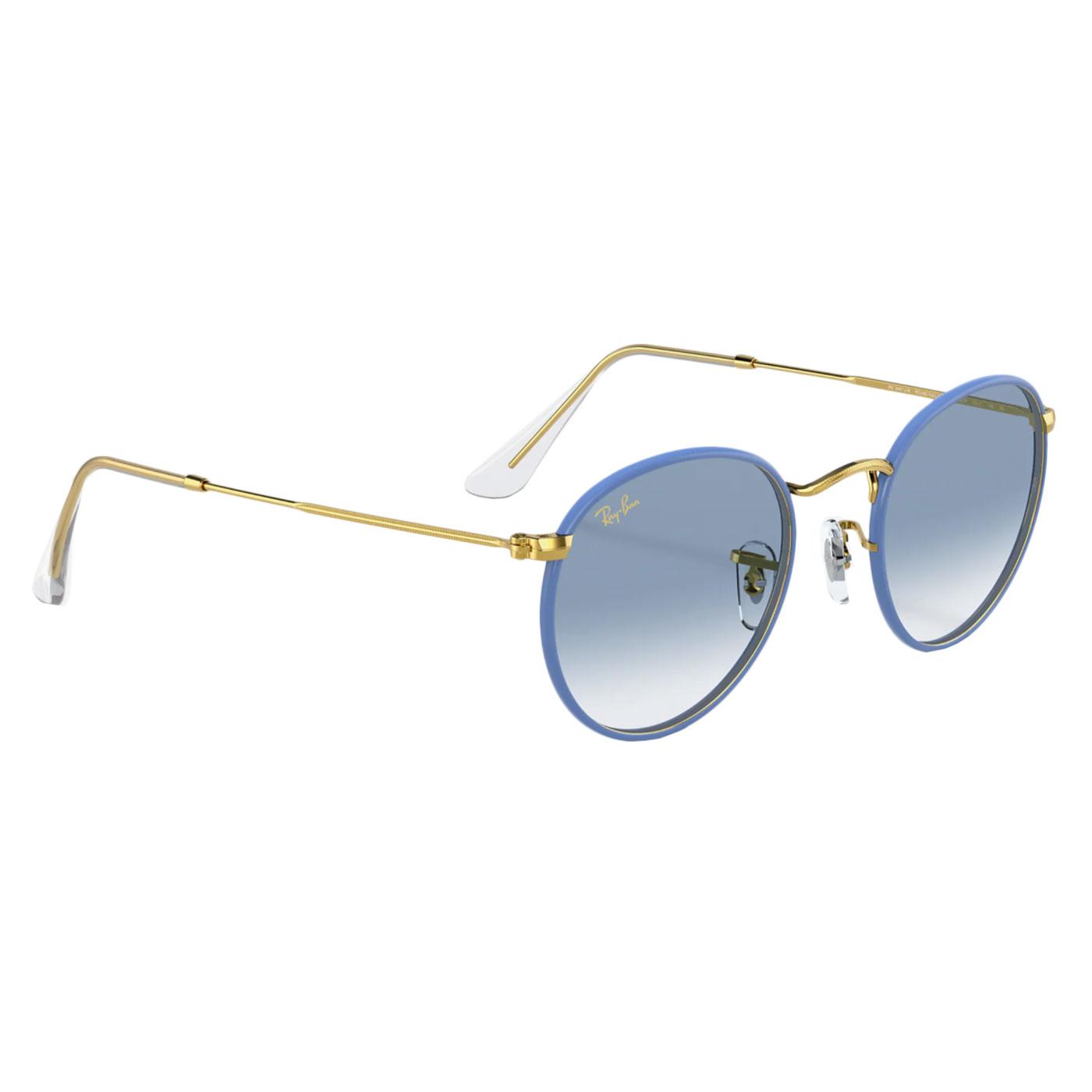 RAY-BAN Round Full Colour Retro 60s Sunglasses in Light Blue
