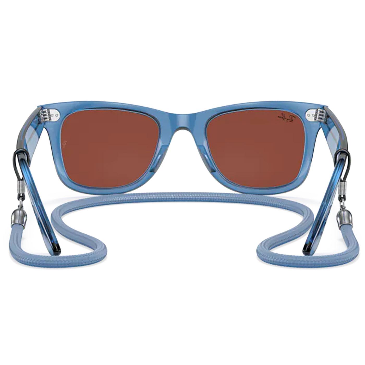 RAY-BAN Wayfarer Colourblock Retro Sunglasses in Blue/Red