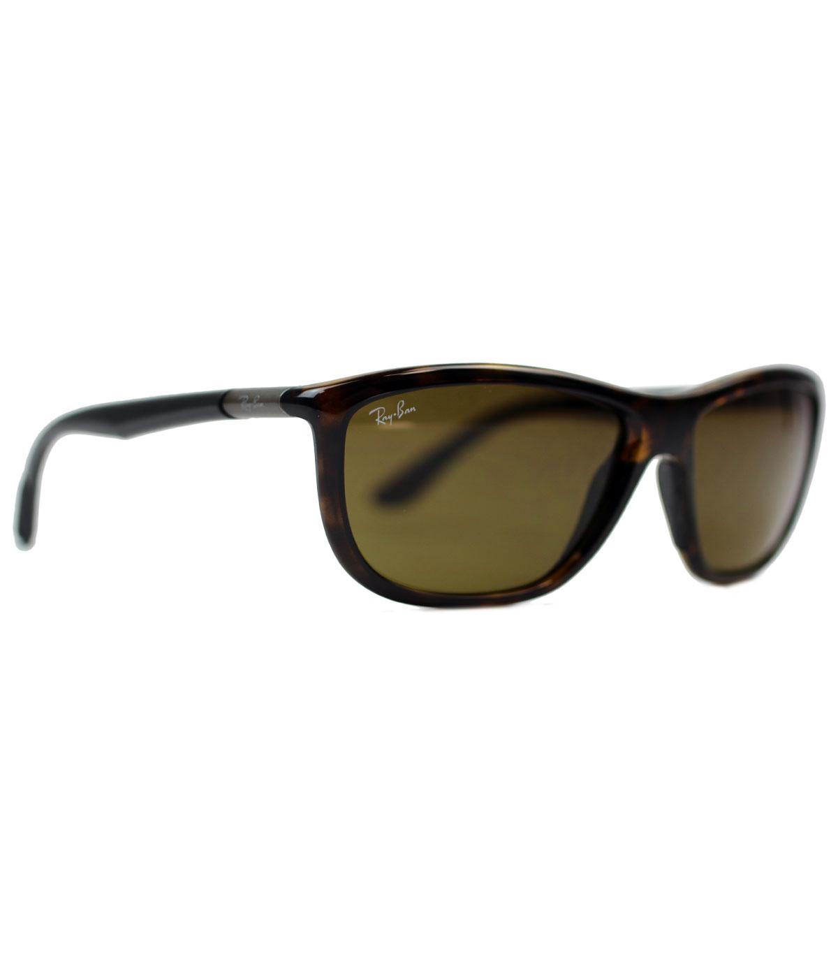 RAY-BAN Widescreen Wayfarer Tech Retro Mod Sunglasses in Havana