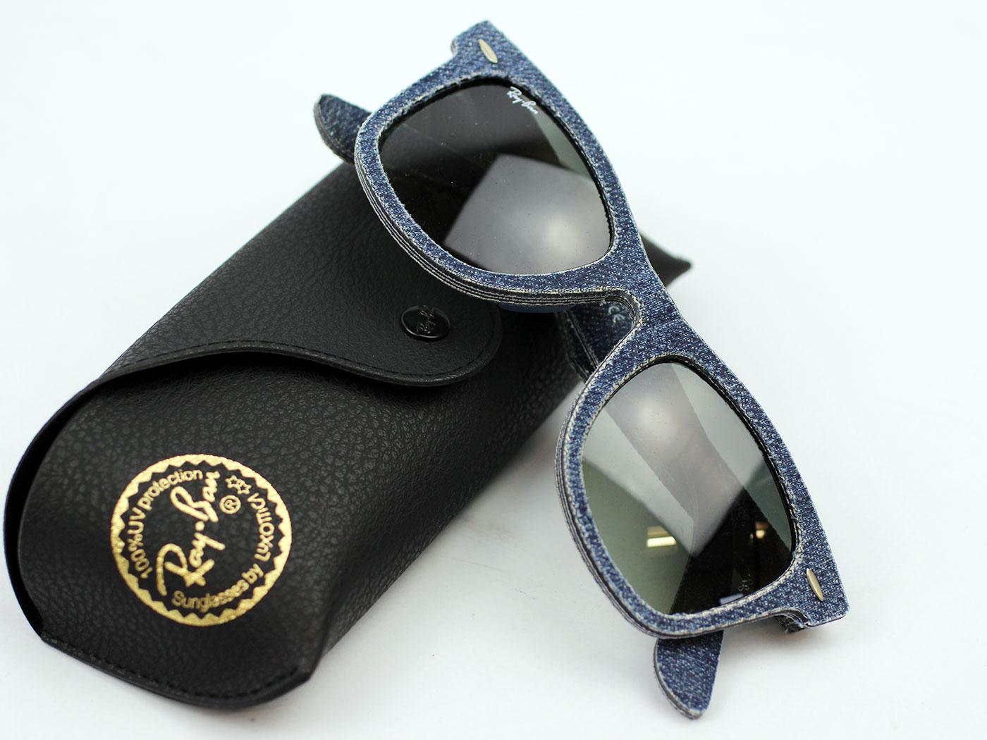 Ray-Ban Retro 1950s Mod Denim Jeans Wayfarer Sunglasses Blue