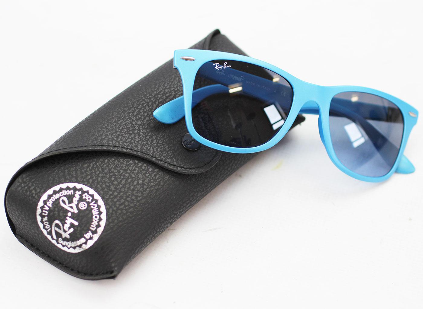 Ray-Ban Tech Retro Coloured Liteforce Wayfarers in Azure Blue