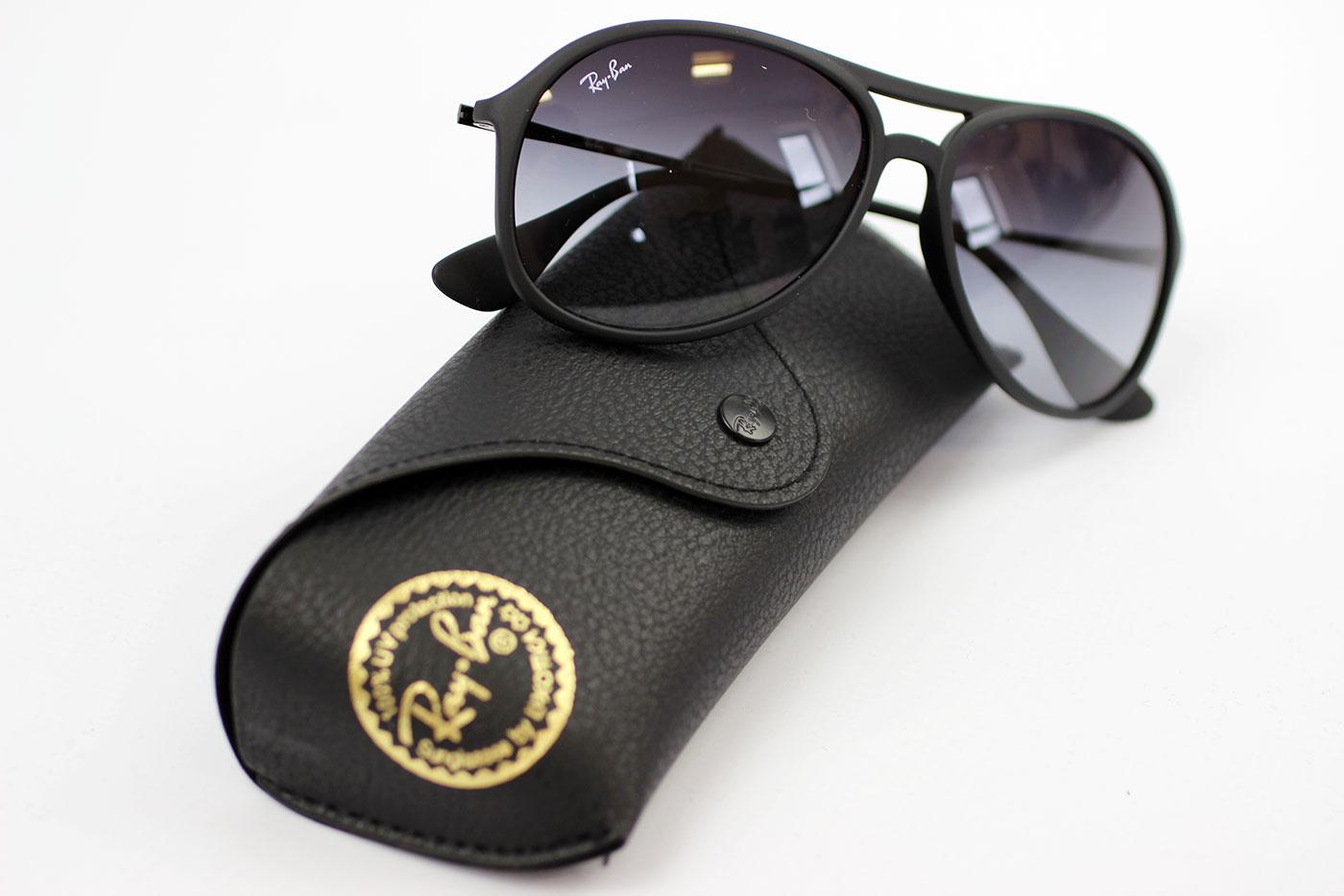 Ray-Ban Alex Retro Indie Mod Cats Aviator RB4201 Sunglasses Black