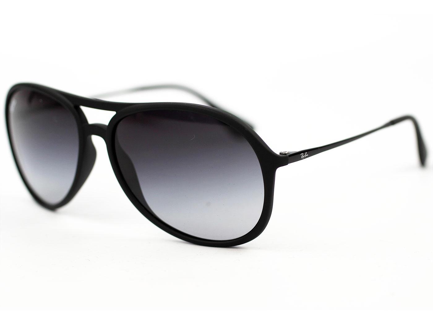 Ray-Ban Alex Retro Indie Mod Cats Aviator RB4201 Sunglasses Black