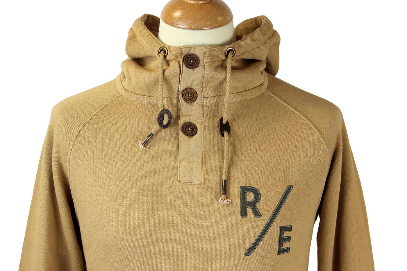REALM & EMPIRE R/E Retro 70s Indie Pull Over Button Neck Hoody