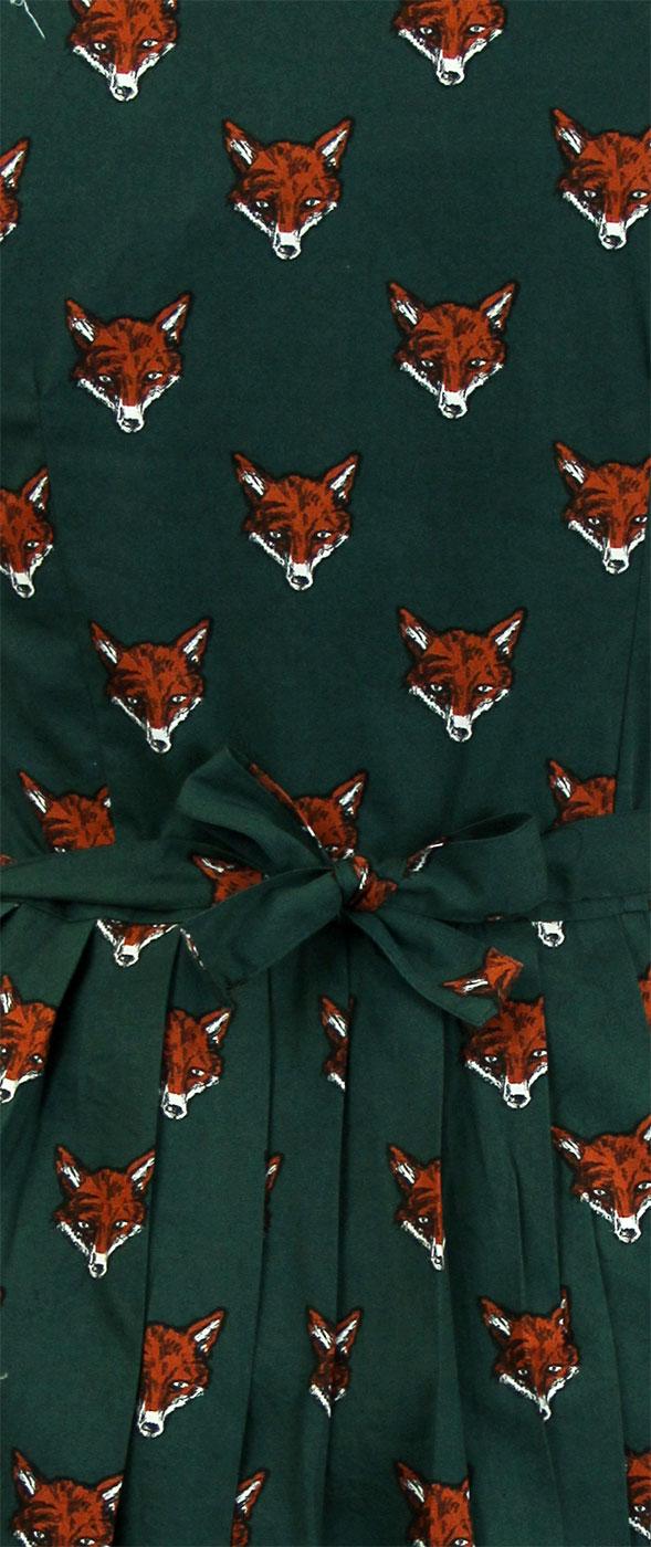 Foxy Retro 1950s Vintage Summer Tea Dress in Green