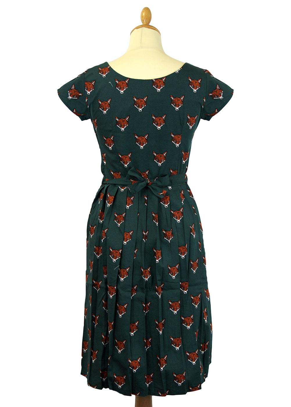 Foxy Retro 1950s Vintage Summer Tea Dress in Green