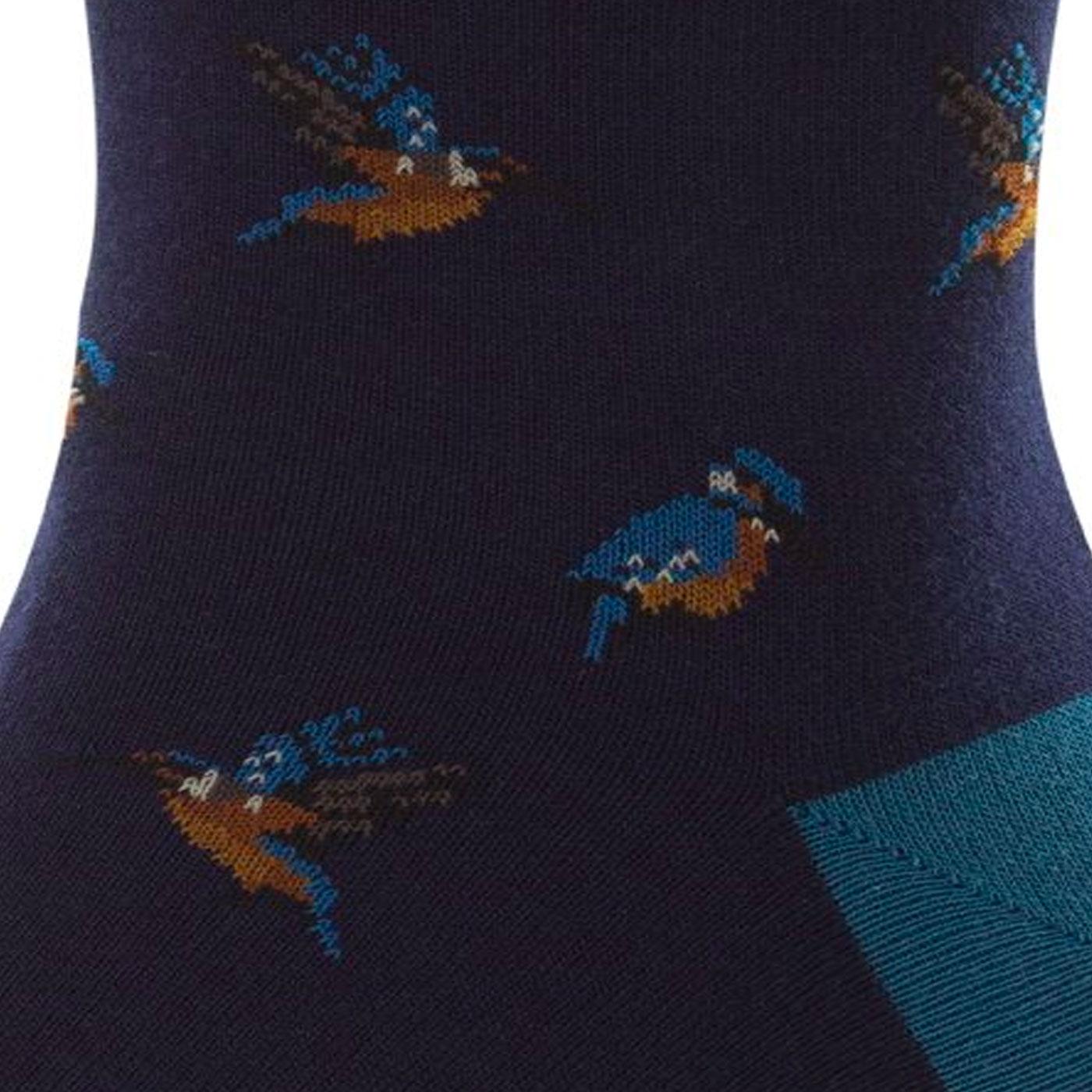 SCOTT-NICHOL Halcyon Retro Kingfisher Socks in Navy