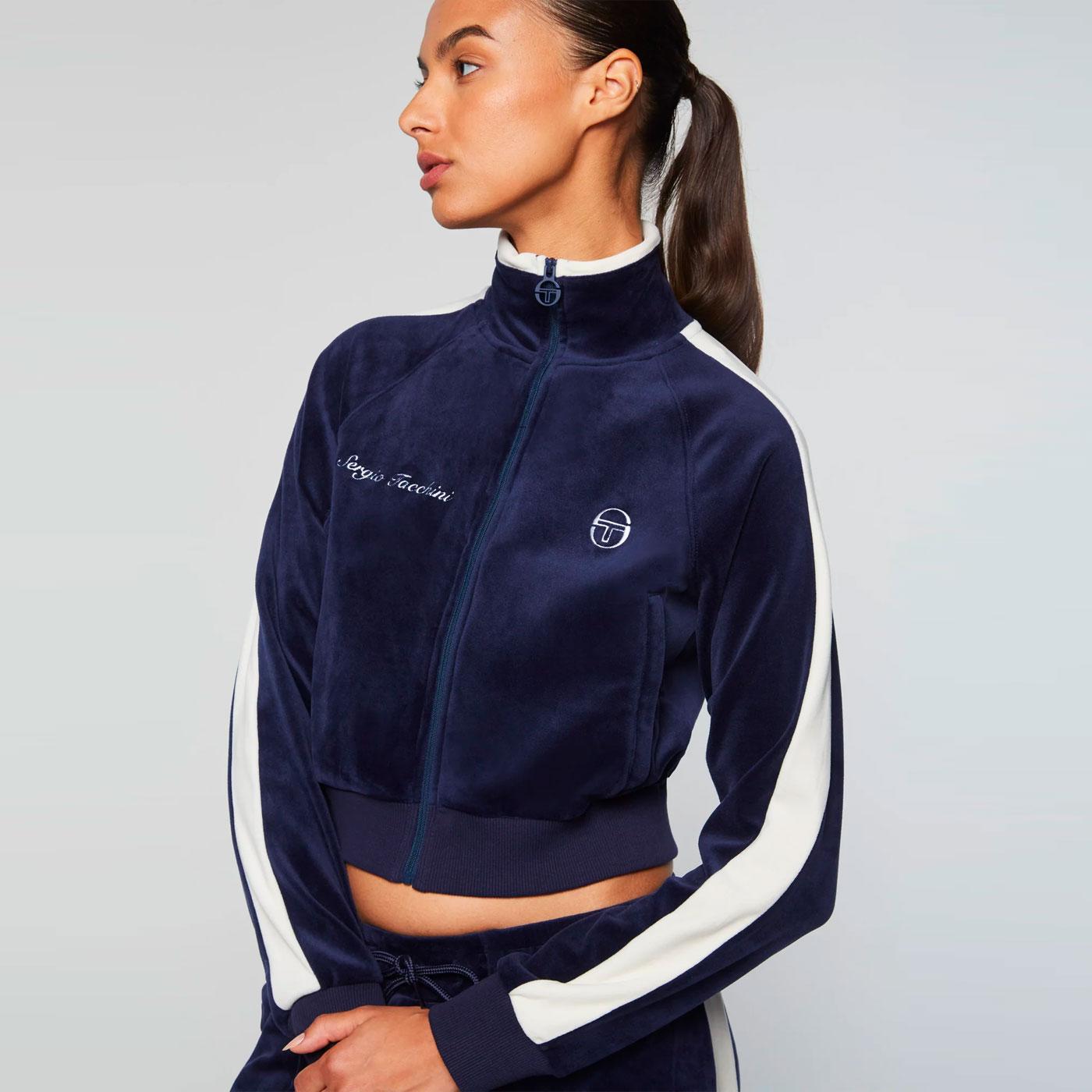 Sergio Tacchini Miss Carlotta Velour Track Top in Maritime Blue