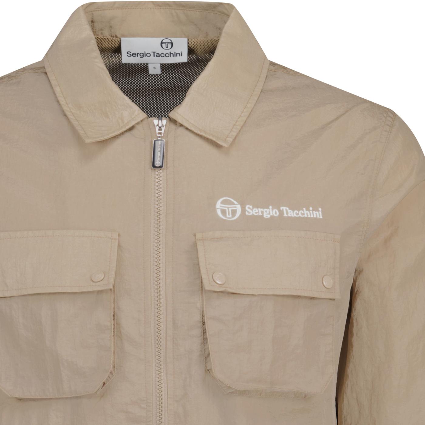 Sergio Tacchini New Devonte Crinkle Nylon Track Jacket Humus