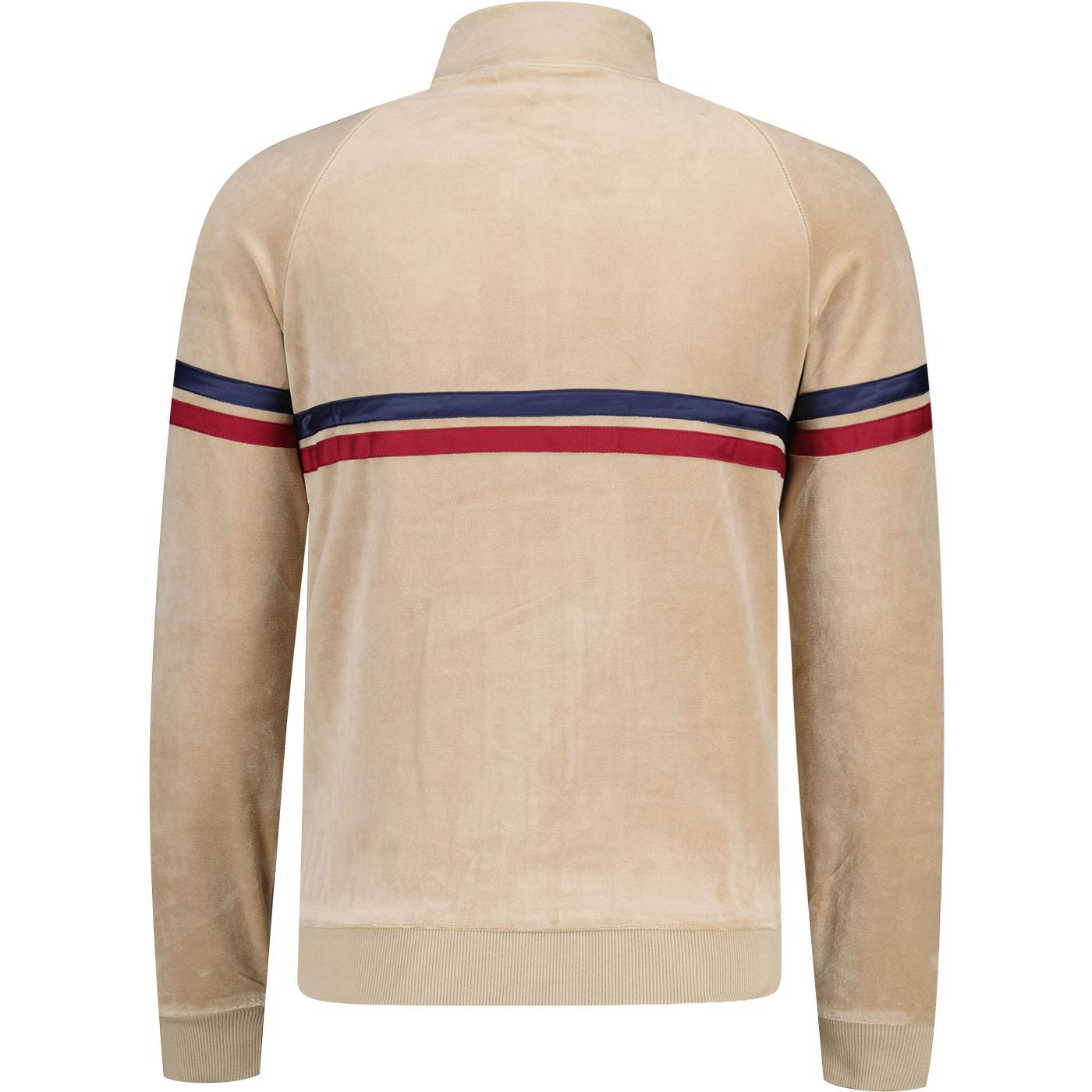 Sergio Tacchini Orion Luxe Retro 70s Velour Track Jacket Humus