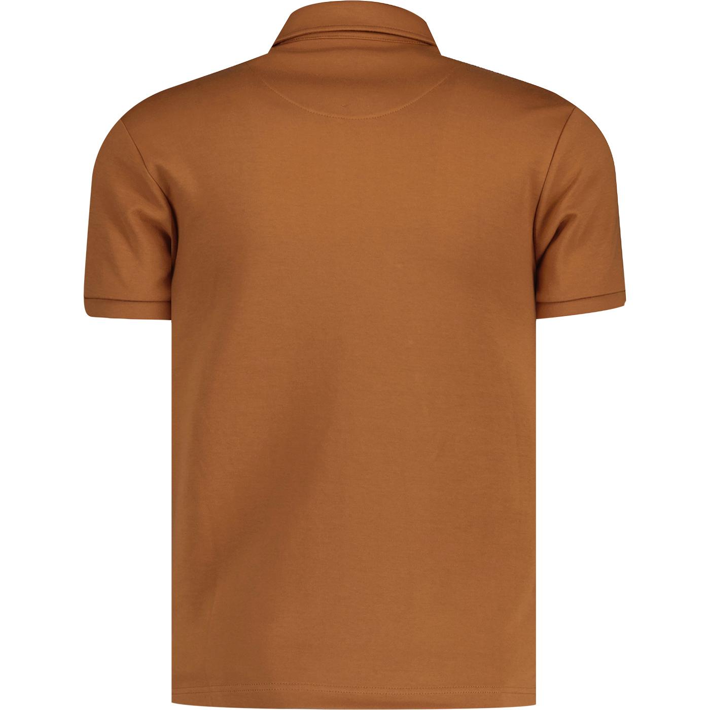 Ska & Soul Houndstooth Spearpoint Knit Polo Tan