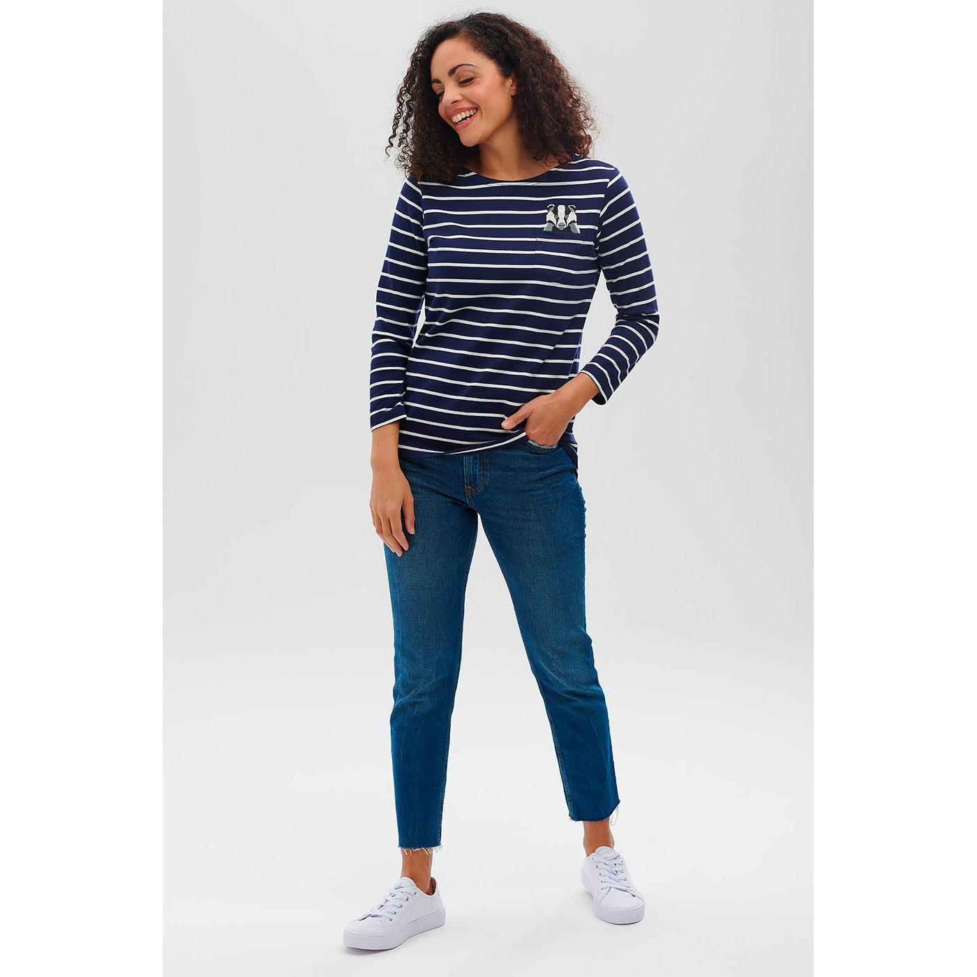 SUGARHILL Brighton Badger Retro 1960s Breton Top