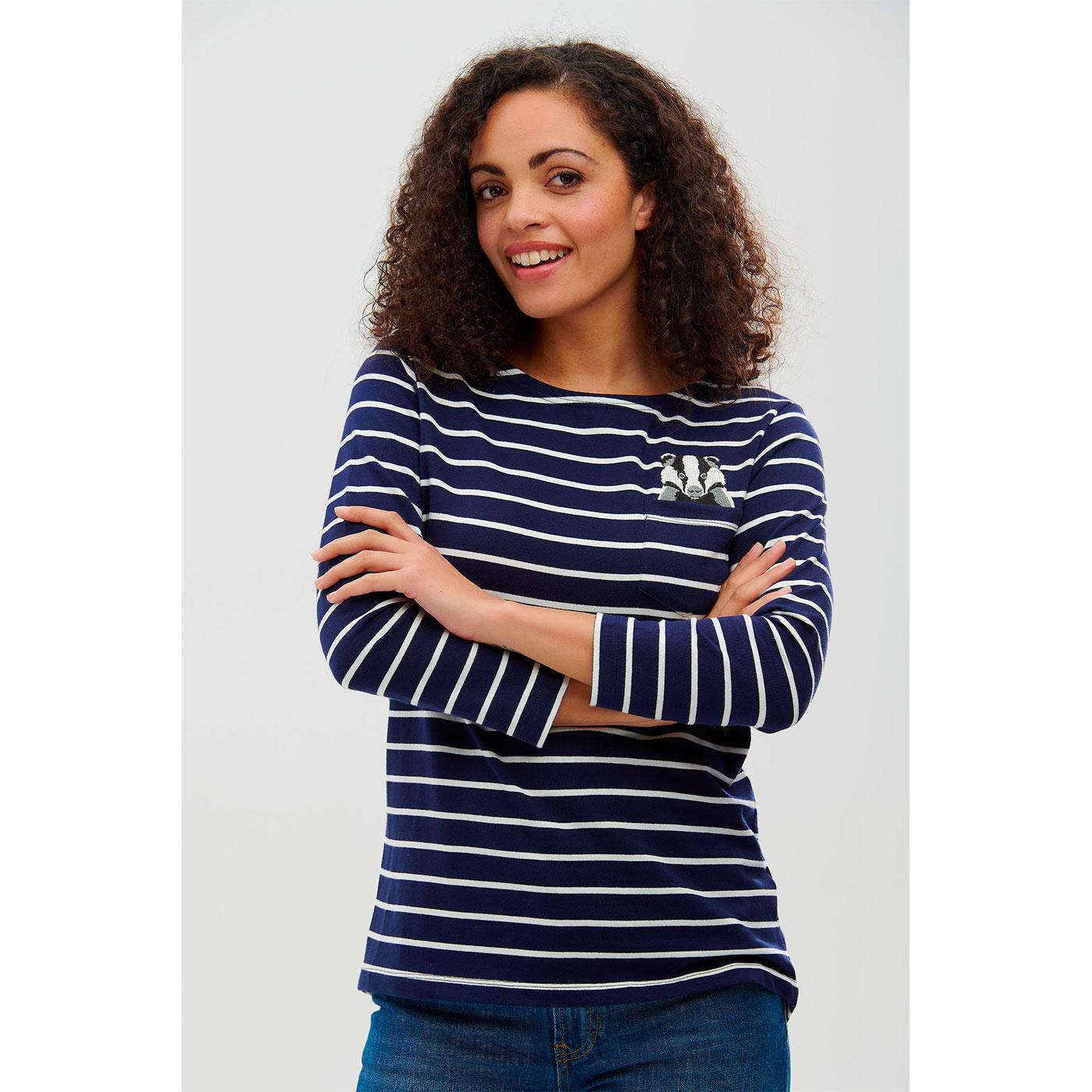 SUGARHILL Brighton Badger Retro 1960s Breton Top