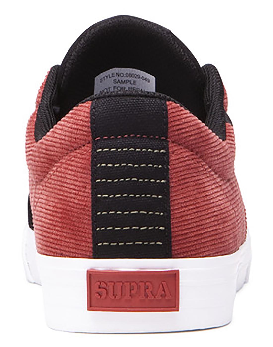 SUPRA Stacks II Vulc Retro 70s Cord Trainers in Black/Red