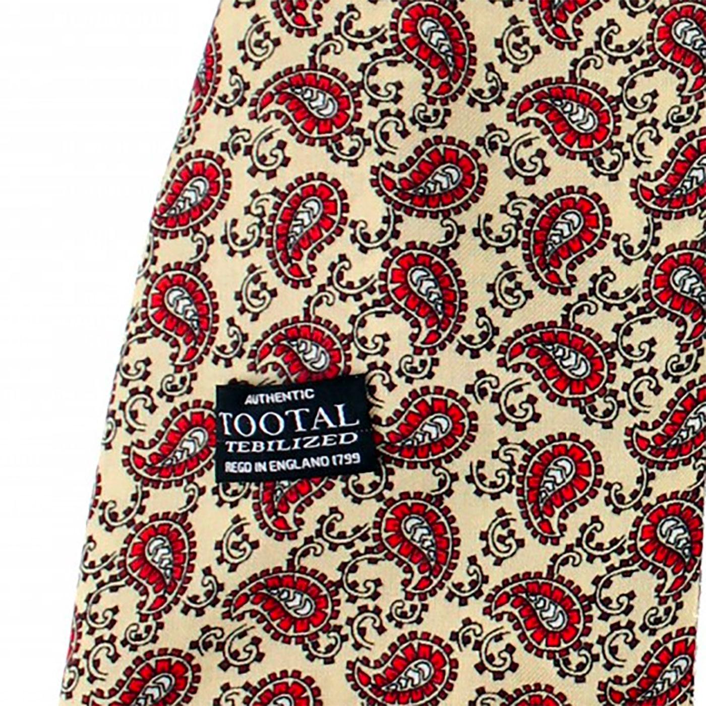 TOOTAL Retro Mod 60s Paisley Rayon Scarf in Clotted Cream