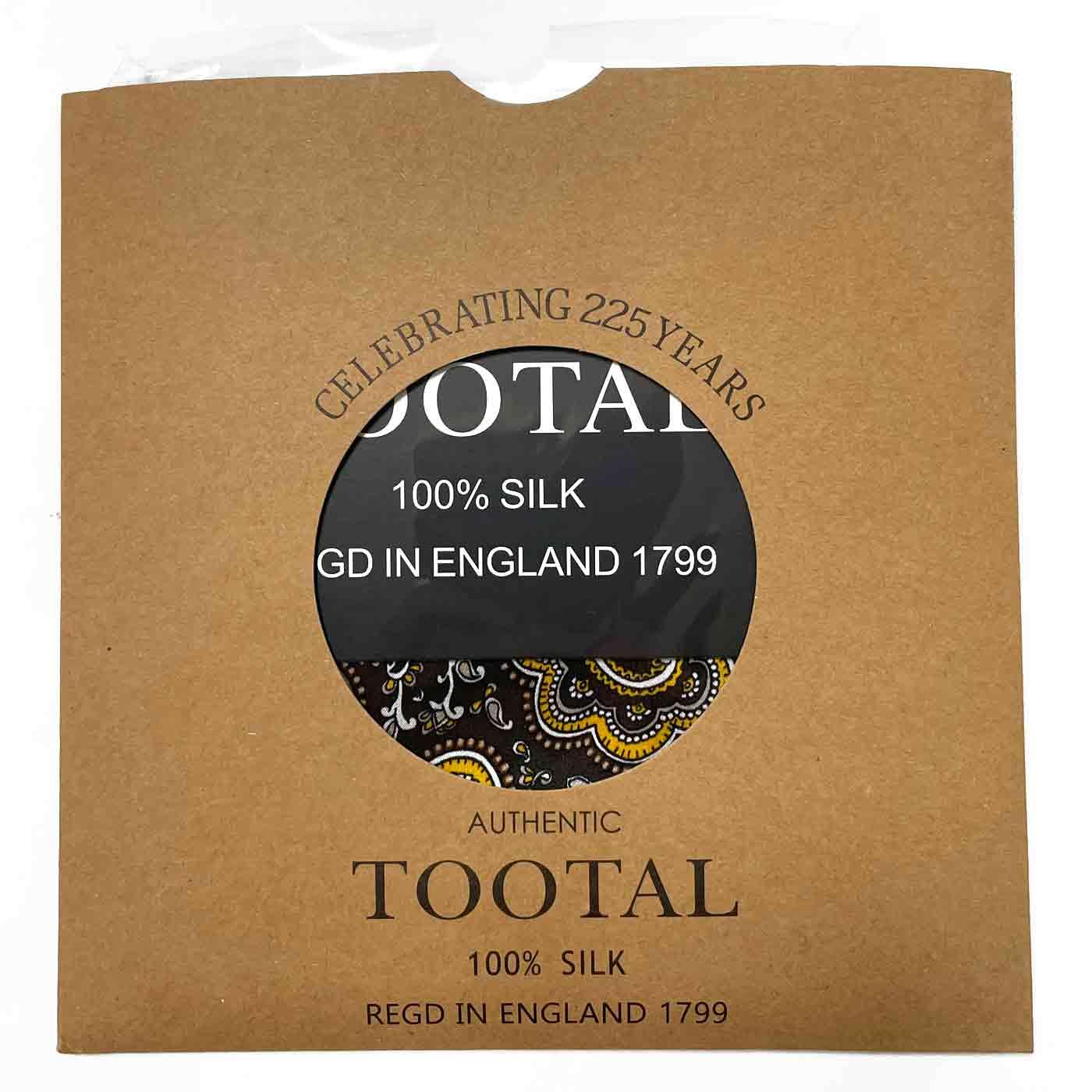 Tootal Weller Paisley Design Retro Mod Silk Scarf Golden Brown