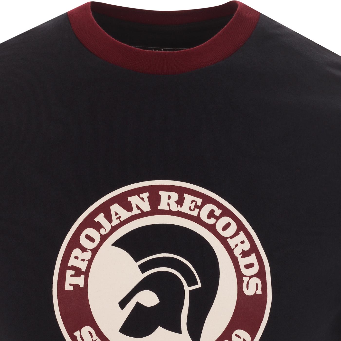 TROJAN RECORDS Retro Mod Spirit Of '69 Ringer Tee in Navy