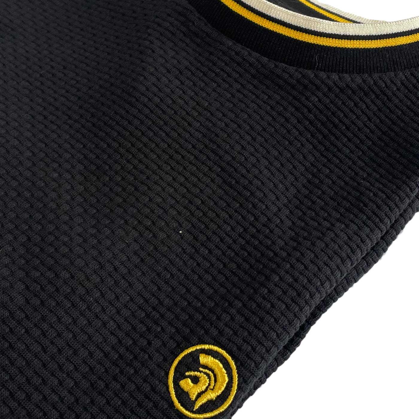 Trojan Records Twin Tipped Textured Retro Ringer Tee in Black