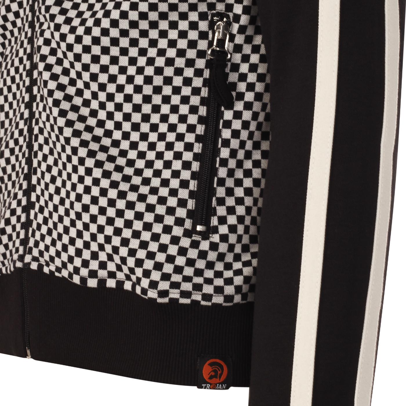 TROJAN RECORDS Retro Ska Checkerboard Track Top in Black