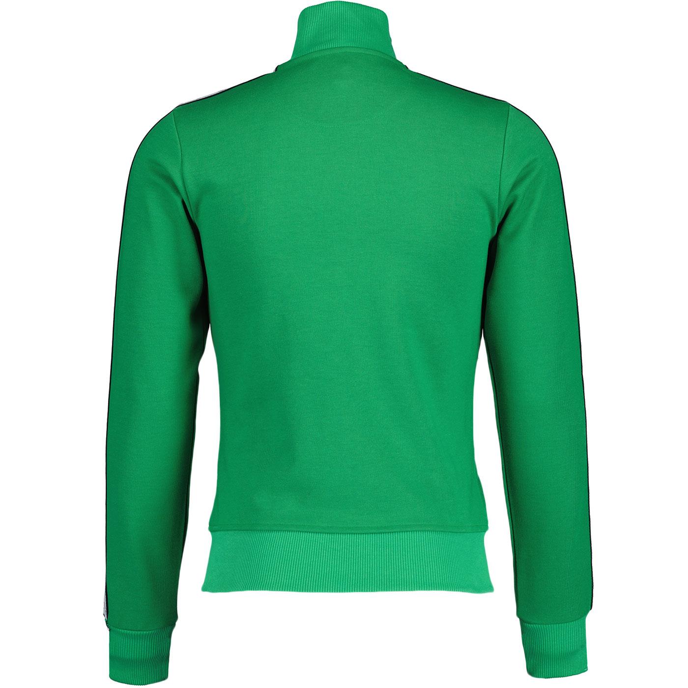 Trojan Clothing Retro Sports Taped Sleeve Track Top in Emerald