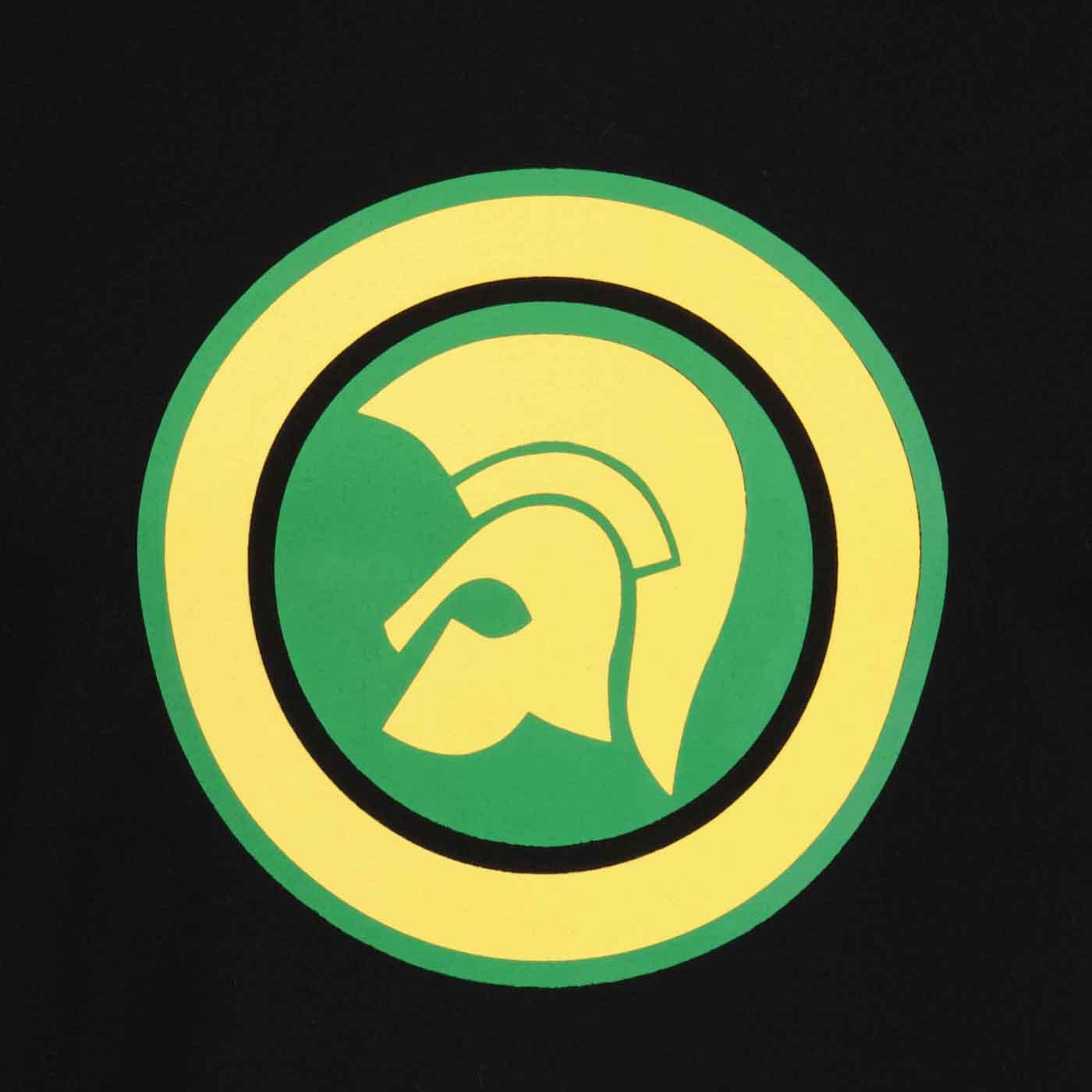 TROJAN RECORDS Retro Helmet Logo T-Shirt in Black