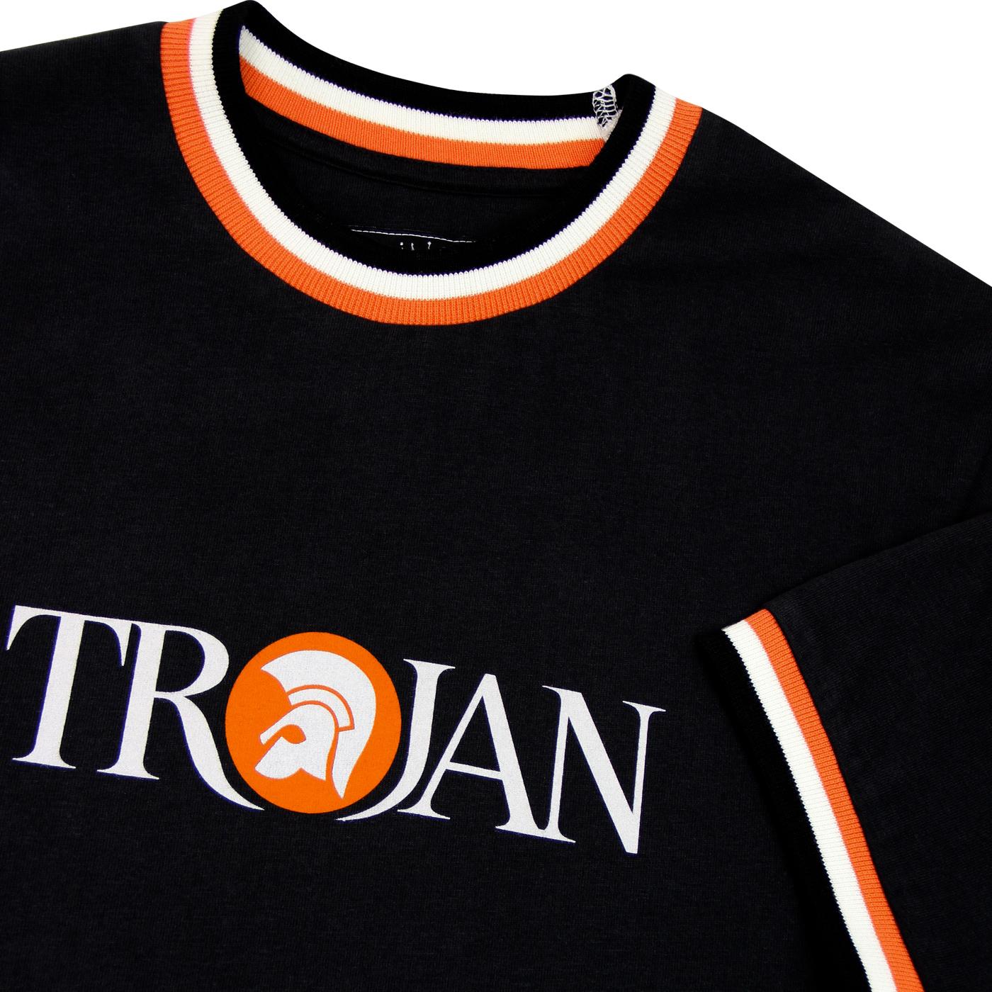 TROJAN RECORDS Mod Ska Trojan Signature Ringer T-shirt