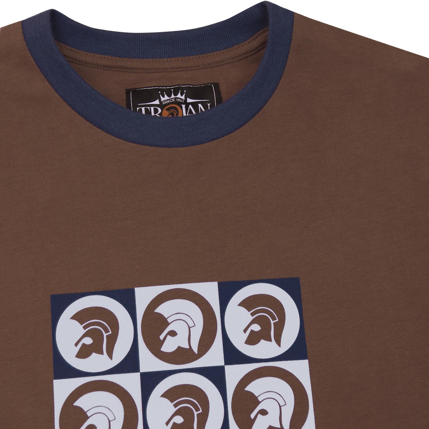 TROJAN RECORDS Mod Ska Multi Logo Ringer Tee Chocolate