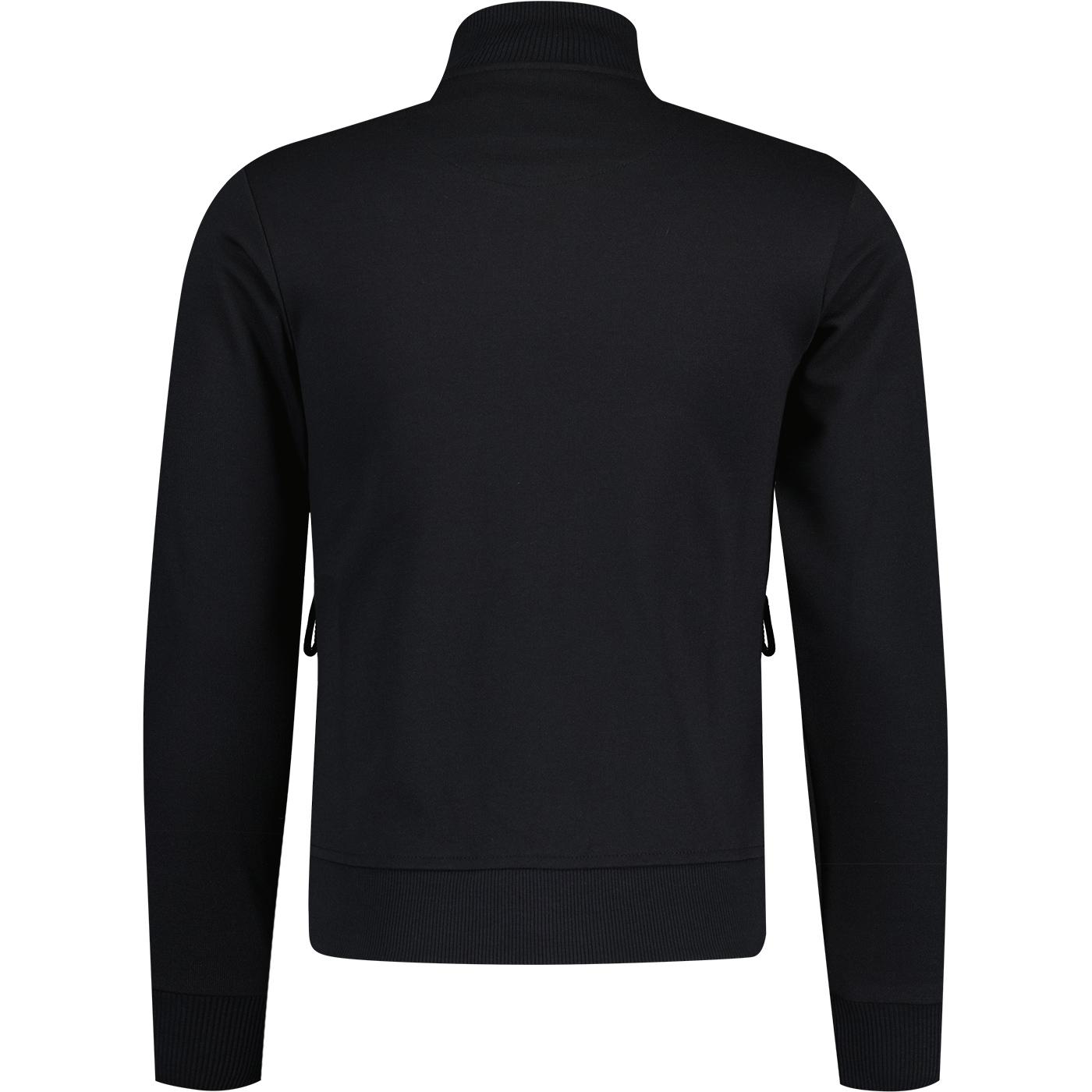 TROJAN Records Retro Racing Rasta Stripe Track Top in Black