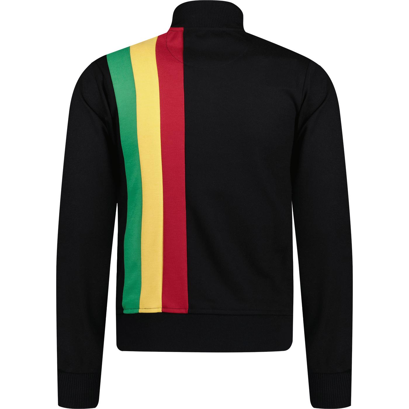 TROJAN RECORDS Rasta Cut & Sew Stripe Mod Ska Track Top