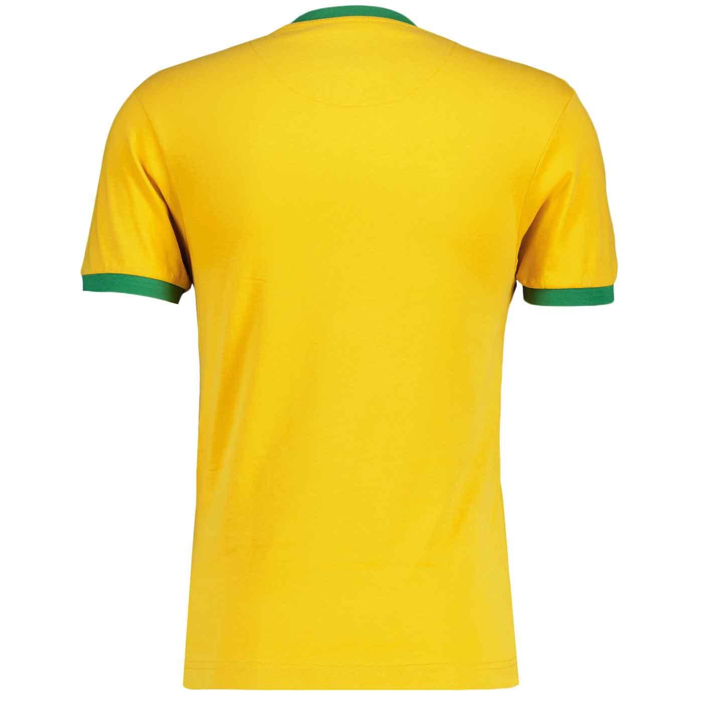 TROJAN RECORDS Retro Helmet Logo T-Shirt in Mustard