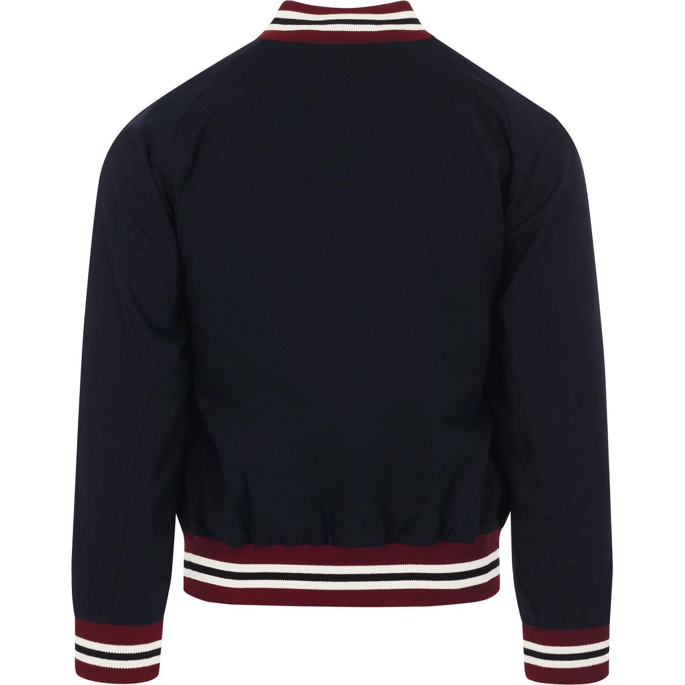 TROJAN RECORDS Retro Mod Classic Monkey Jacket in Navy