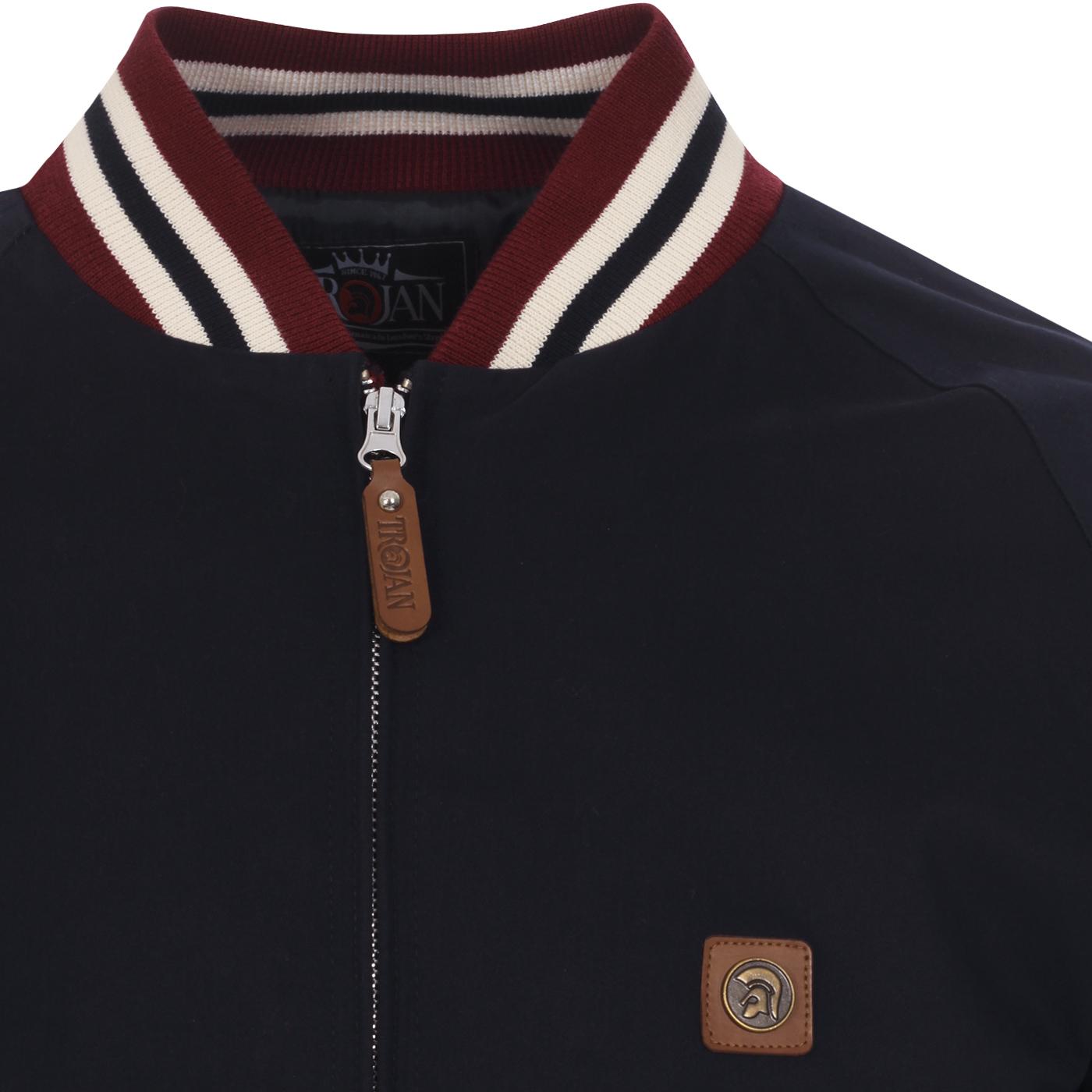 TROJAN RECORDS Retro Mod Classic Monkey Jacket in Navy
