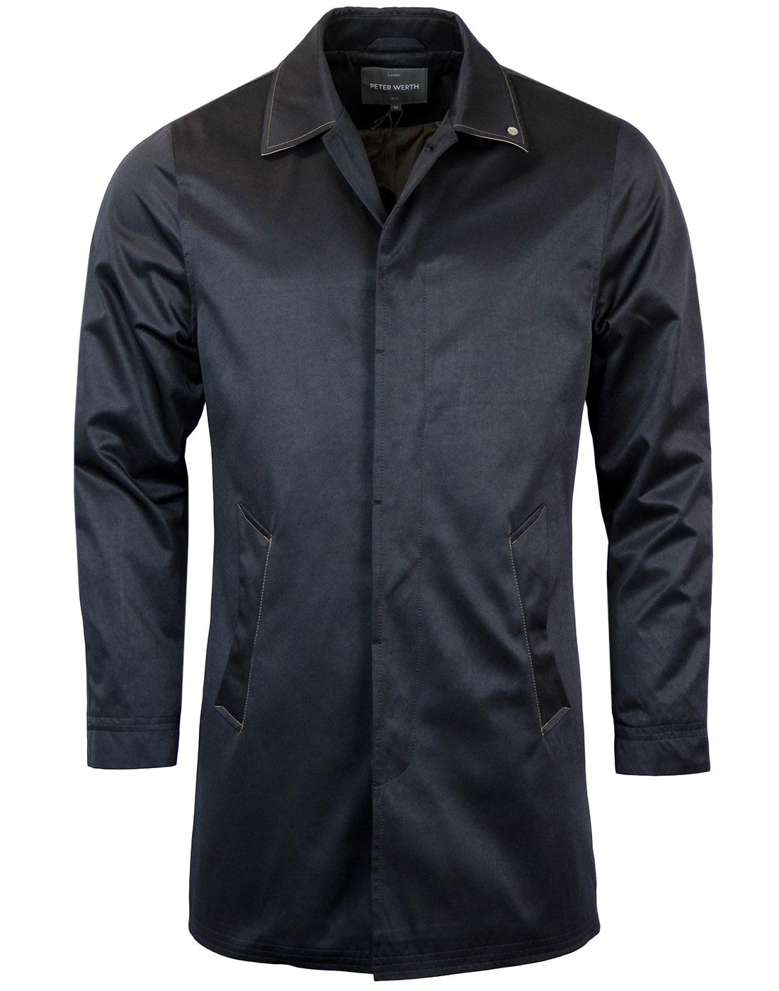 PETER WERTH Twyford West Retro 60s Mod Coated Cotton Raincoat