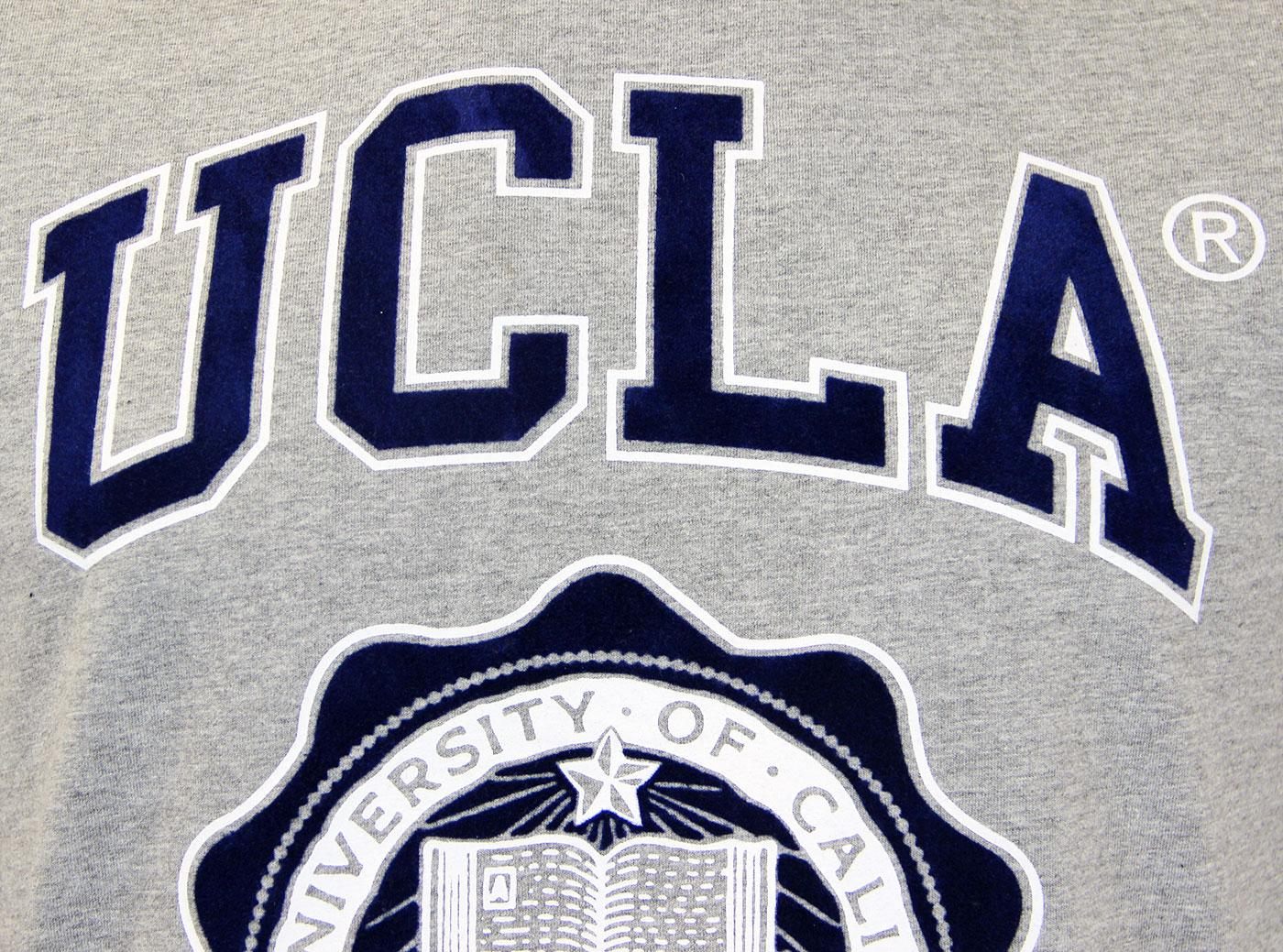 UCLA Asner Retro 70s Indie Flock Print Collegiate Logo T-Shirt