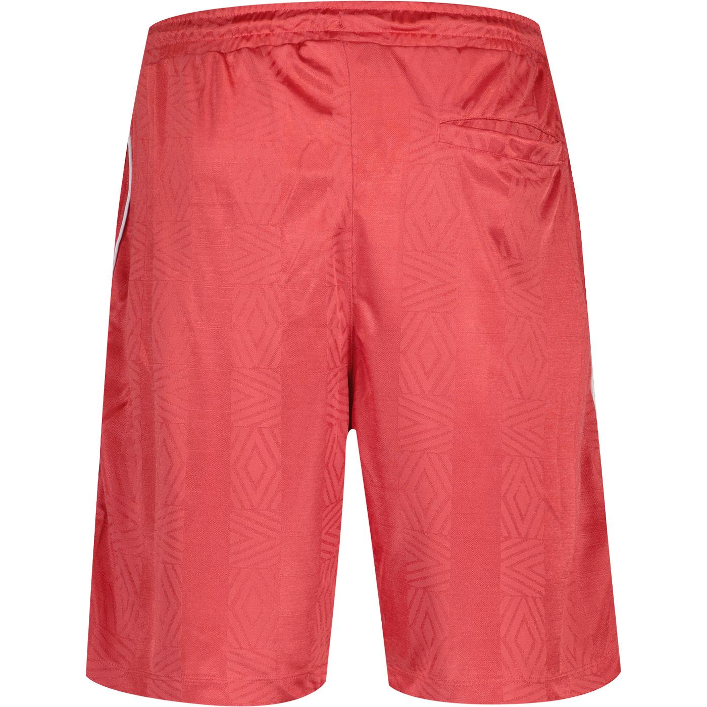 UMBRO Men's Retro Tonal Diamond Football Shorts in Fire Whirl