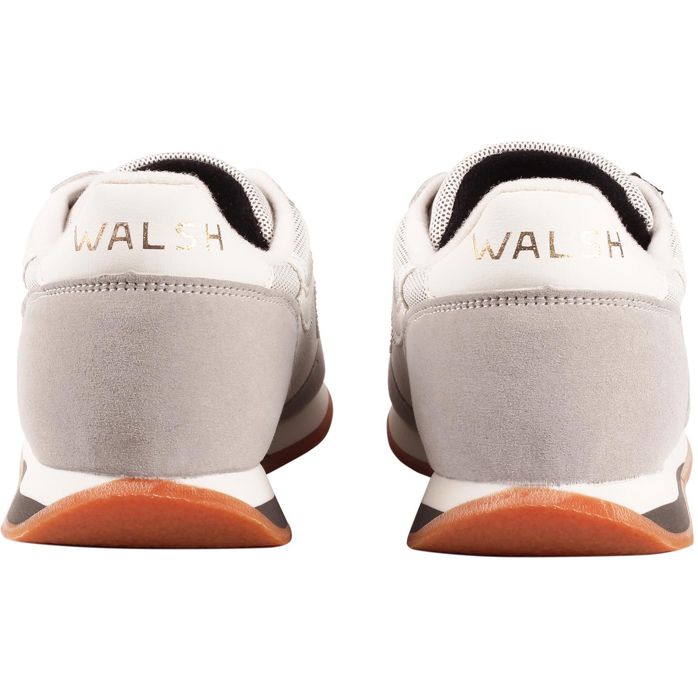 WALSH Fierce Made in England 70s Running Trainers in White