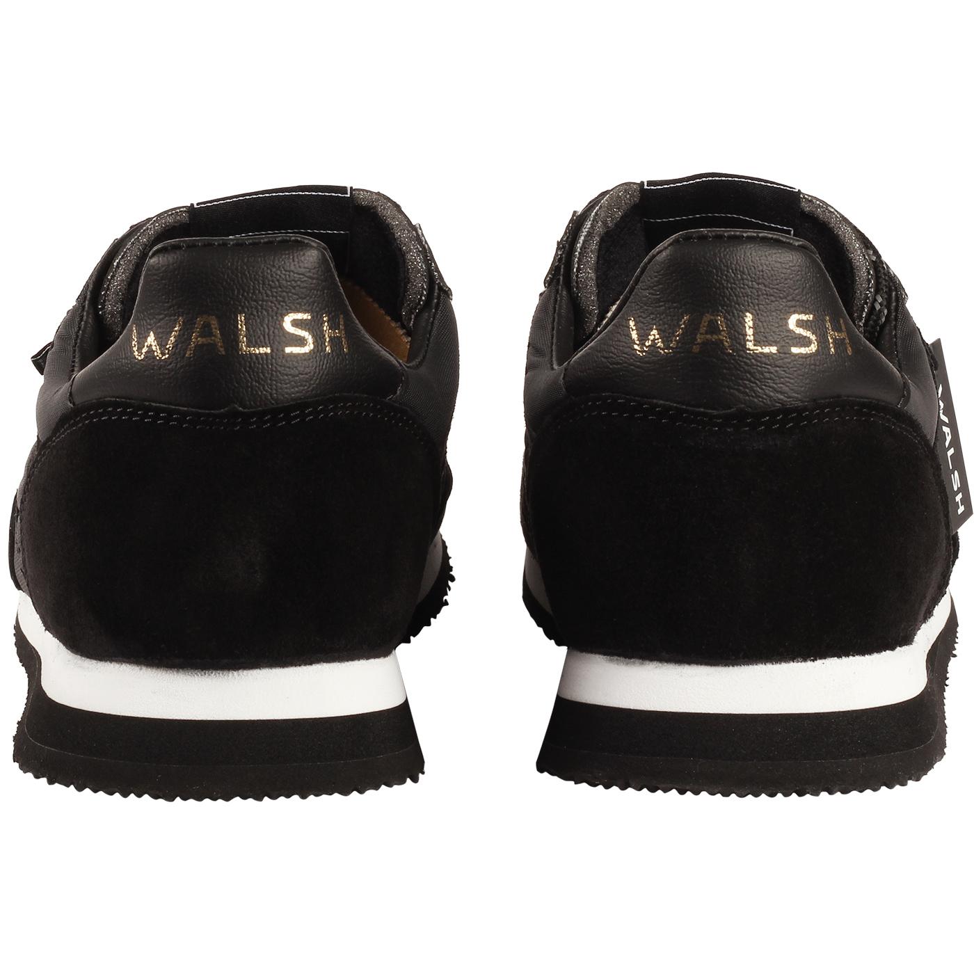 WALSH Voyager Made in England Retro Running Trainers Black