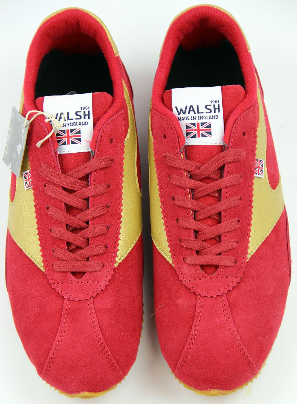 NORMAN WALSH Cobra Race Retro Indie Running Trainers Red/Gold